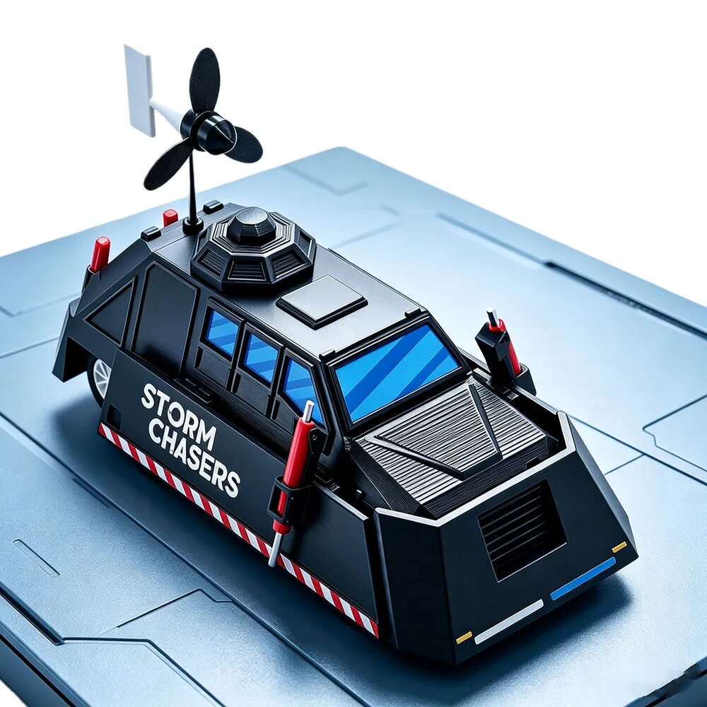 Модель автомобиля TIV2 для перехвата торнадо, 3D-печать из PLA, колёса подвижные, цветная UV-печать