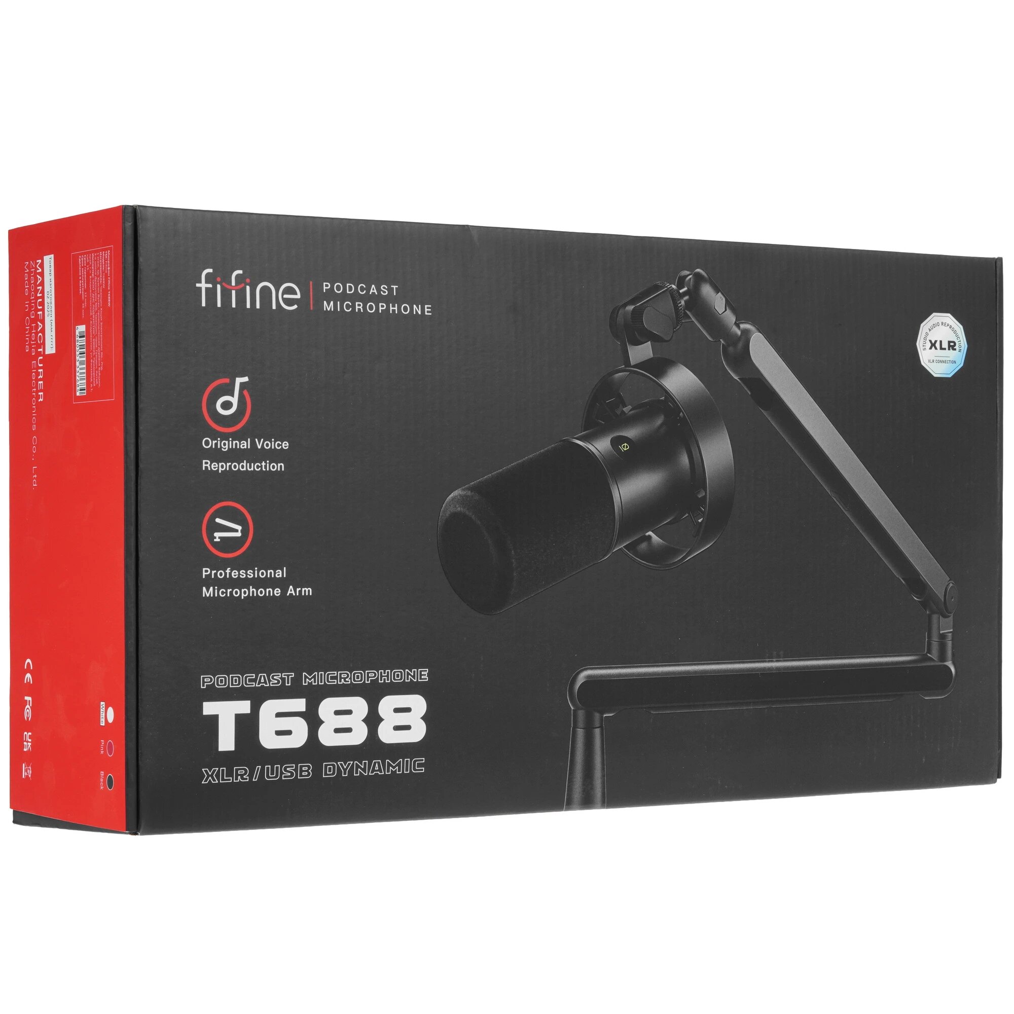 Микрофонный комплект Fifine T688 белый, компьютерный, студийный, динамический