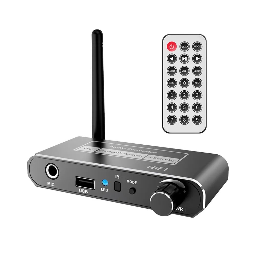 (D A G Y)HIFI Bluetooth 5.2 Аудиоприемник DAC Коаксиальный цифро-аналоговый преобразователь 3,5 мм AUX RCA Стерео беспроводной адаптер