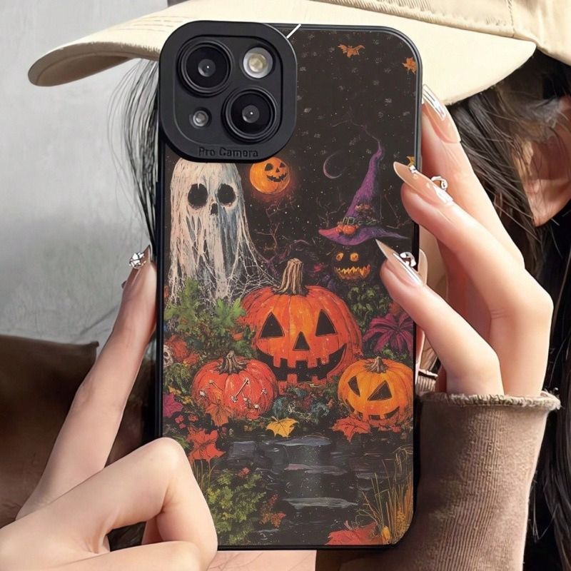 Черный чехол для телефона для iPhone, Хэллоуин с жутким рисунком Тыквы-призрака Ведьмы