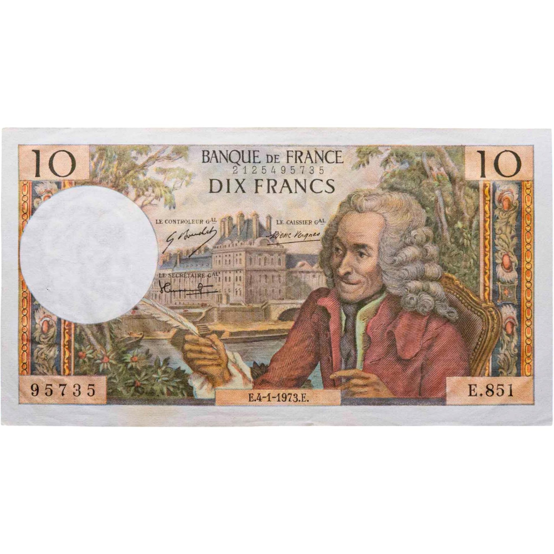 Франция 10 франков 1973 Voltaire, Вольтер Pick 147