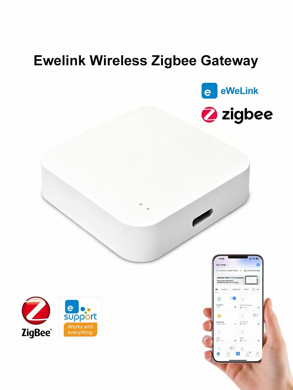 Умный беспроводной шлюз zigbee, eWeLink хаб zigbee3.0, подключается через USB