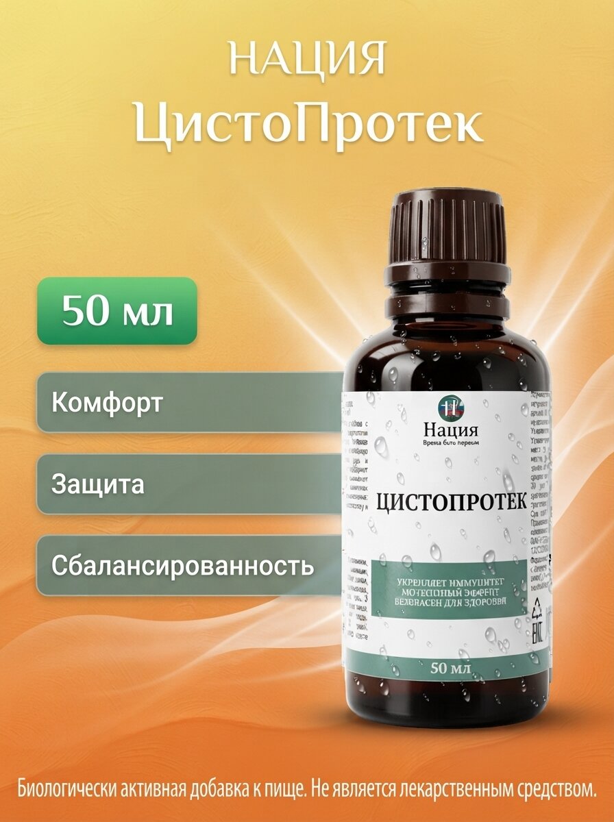 БАД Нация ЦистоПротек: комплекс растительного происхождения для МПС, 50 мл