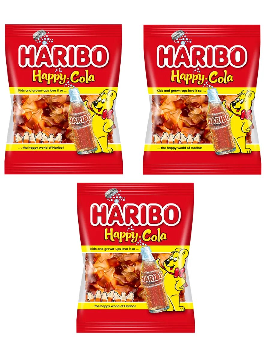 Haribo Мармелад жевательный Веселая Кола, 80 г, 3 уп