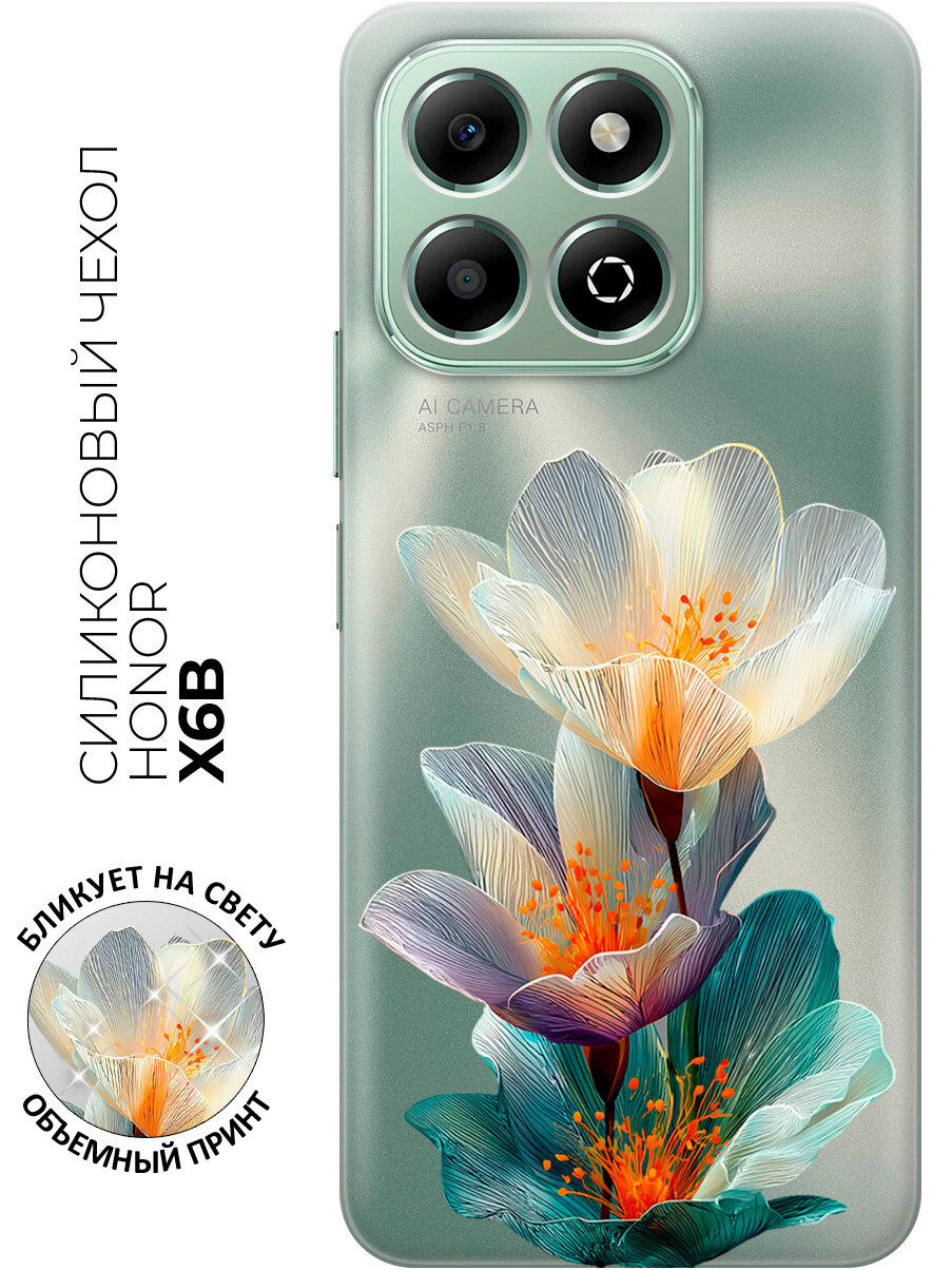 Силиконовый чехол на Honor X6b / X6A 4G с принтом "Дыхание света"