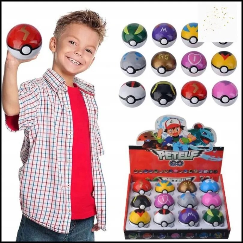 Набор из 12 Покеболов Pokemon Pokeball, фигурка, ABS пластик, 12+