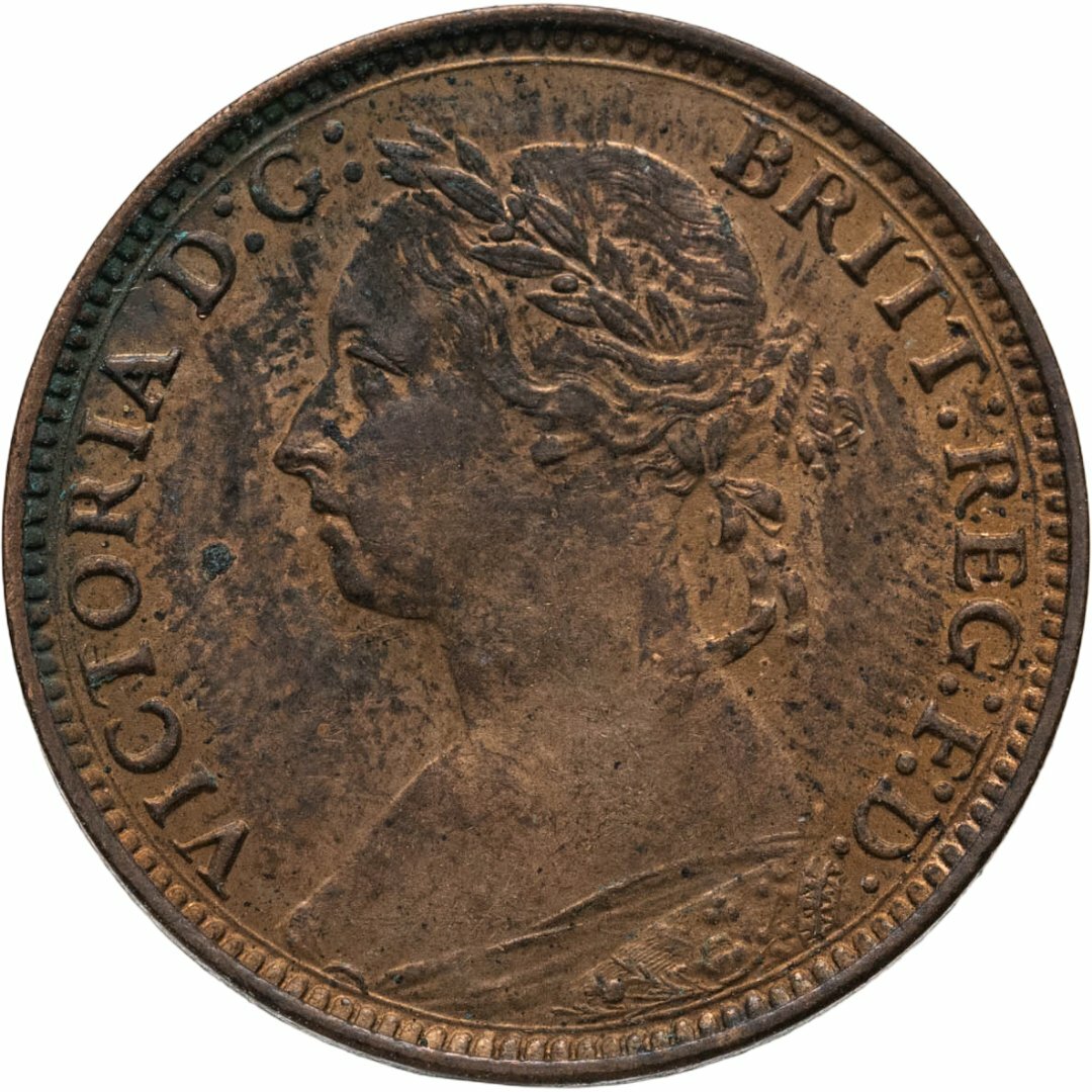 Великобритания 1 фартинг farthing 1881, Бронза, в сохранности AU-UNC