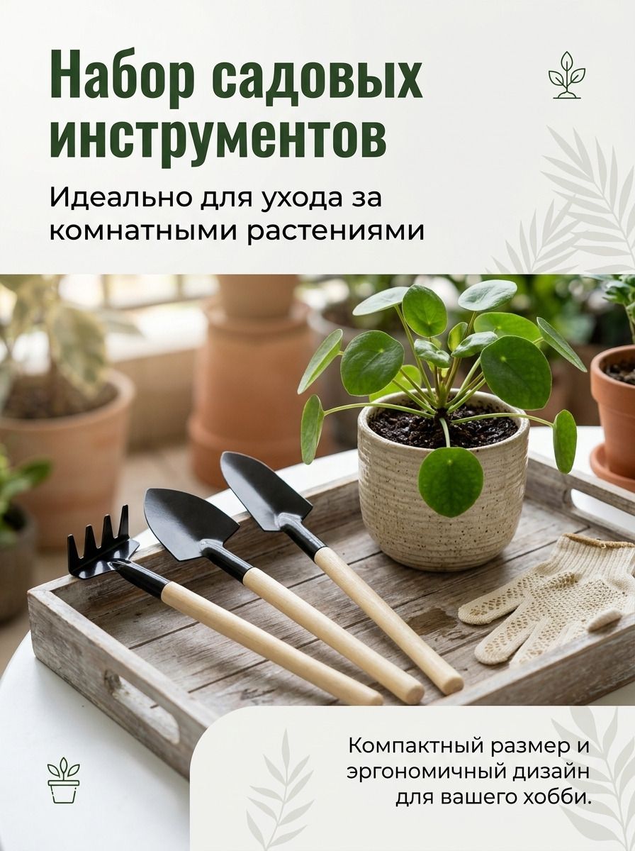 Набор садовых инструментов 1 шт металл нескользящее покрытие рукоятки