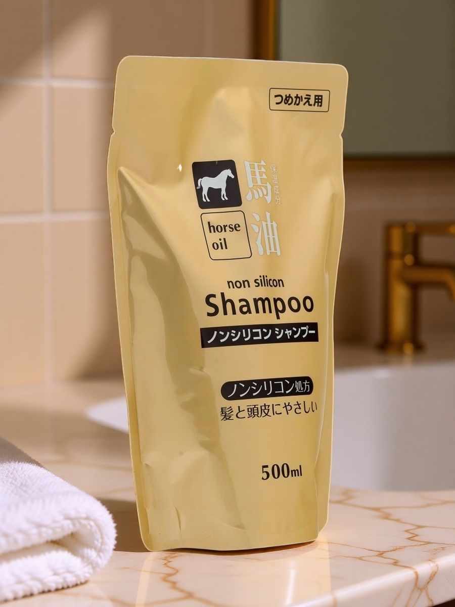 Шампунь Kumano CosmeStation с лошадиным жиром 500мл (запаска)
