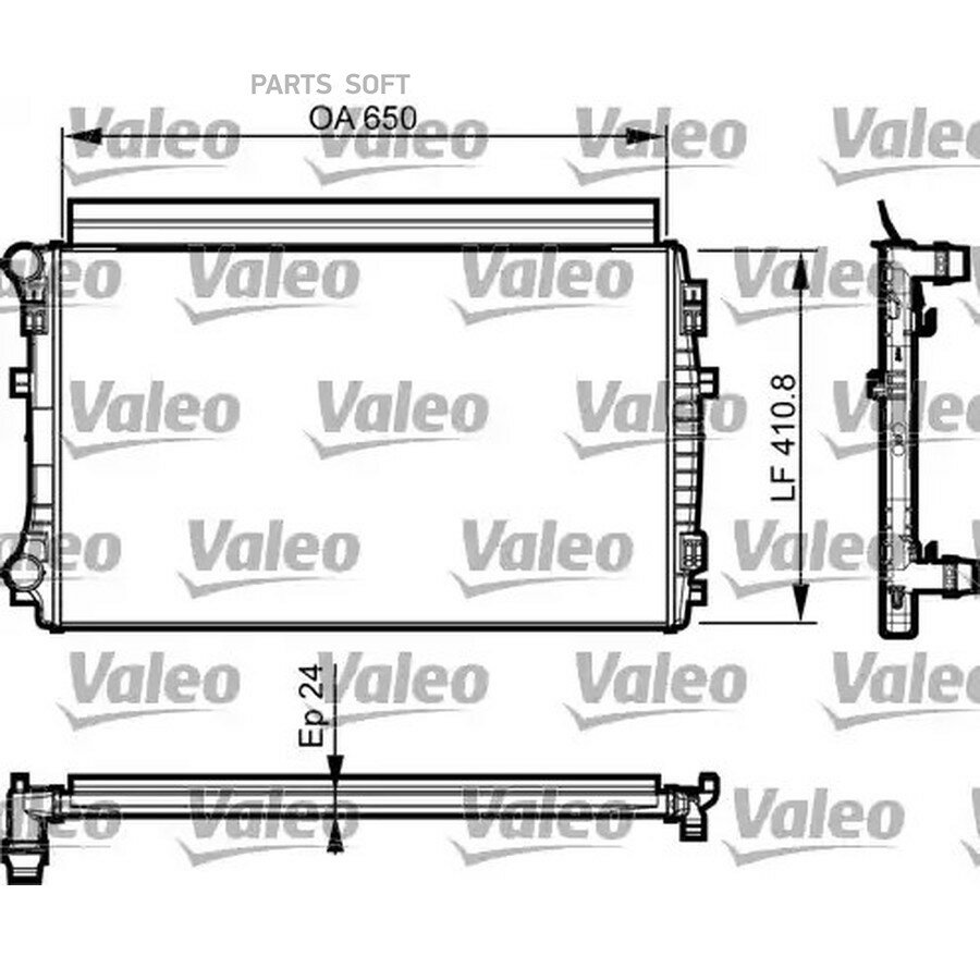Радиатор системы охлаждения от официального дистрибьютора, VALEO, артикул 735558