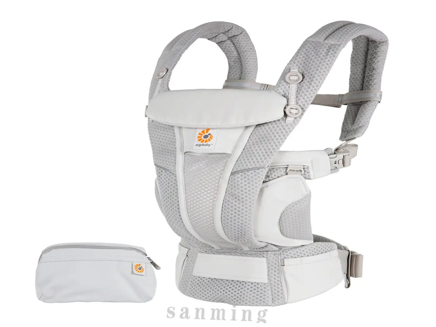 Эргорюкзак- хипсит для малышей от 0 / Ergobaby OMNI Breeze - Pearl Grey/ сумка рюкзак для мамы