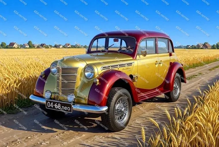 "Легендарный автомобиль "Москвич-400". 21х30 см. Постер А4_028.