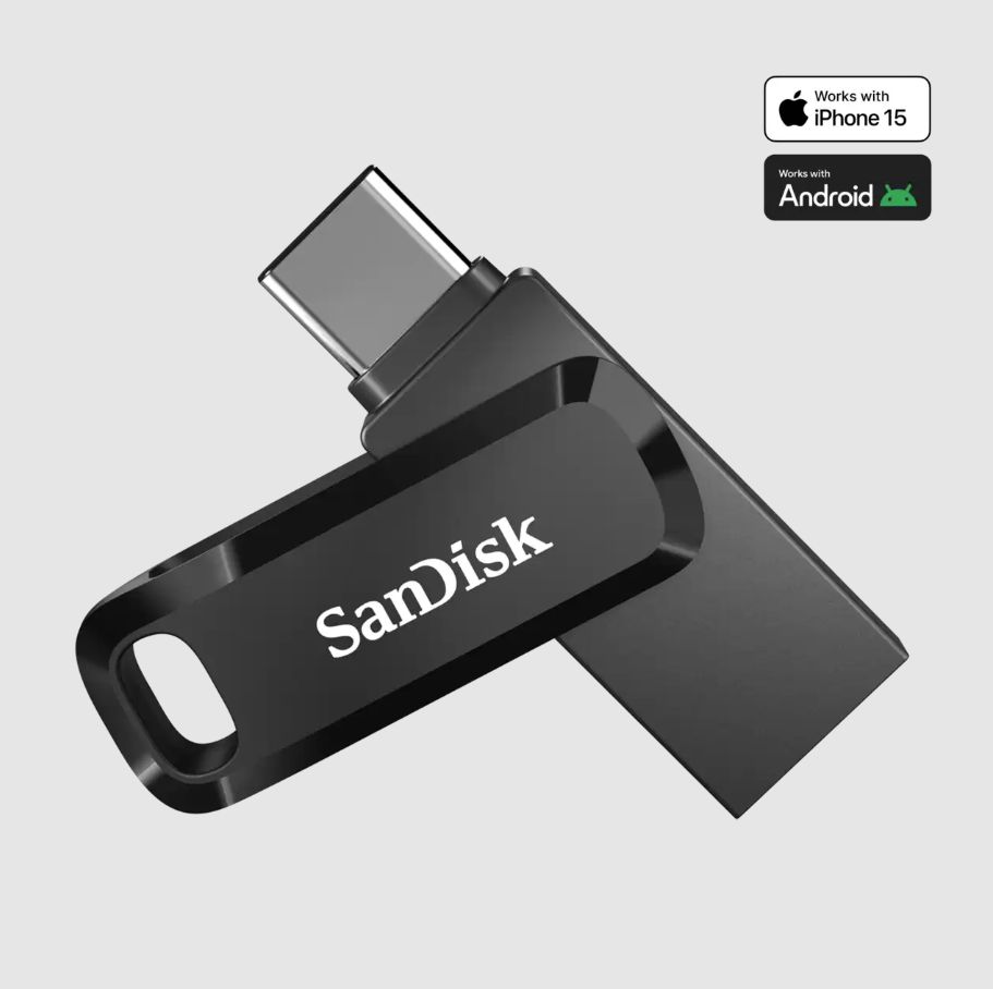 Флеш накопитель 64GB SanDisk Ultra Dual Drive Go, USB 3.1 - USB Type-C Black (флешка)