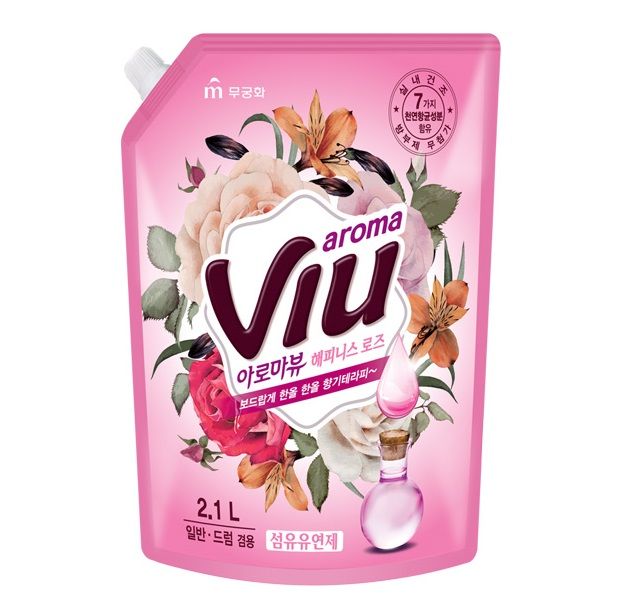 MUKUNGHWA "Aroma Viu Happiness Rose" для белья и одежды Aroma VIU 2,1 л, мягкая упаковка с крышкой.