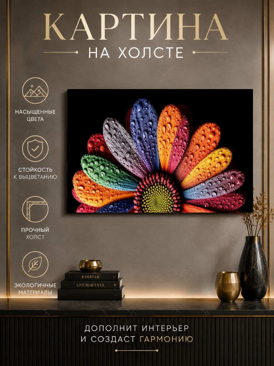 Картина на холсте Дождь 70x50 см