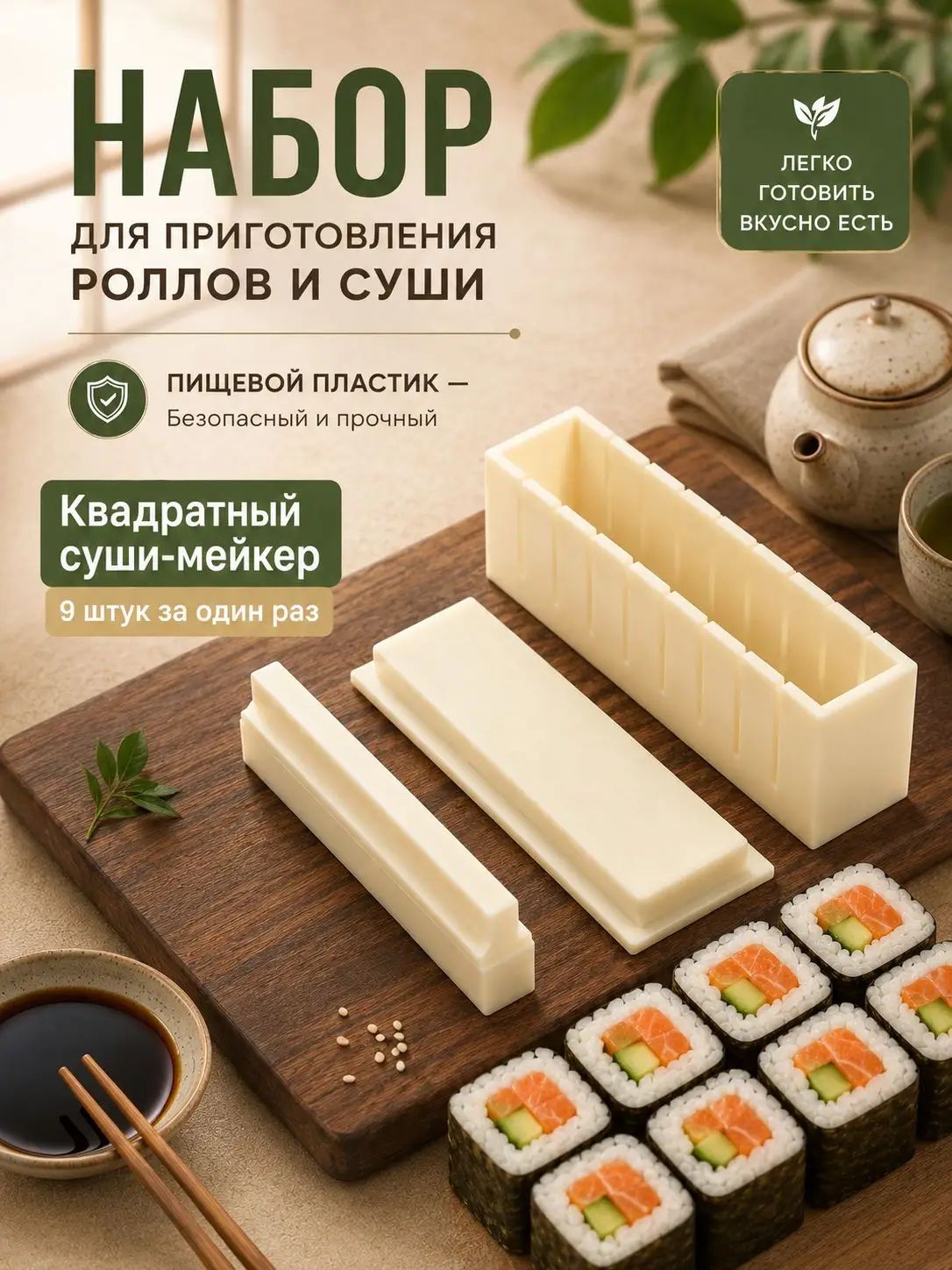 Набор для приготовления роллов и суши, форма для скручивания, пластиковый кухонный аксессуар
