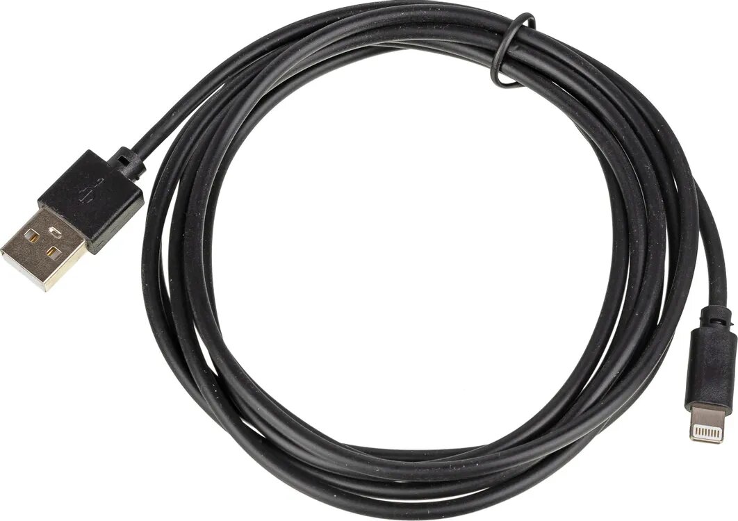 Кабель Lightning (m) - USB (m), 2м, 2.4A, черный