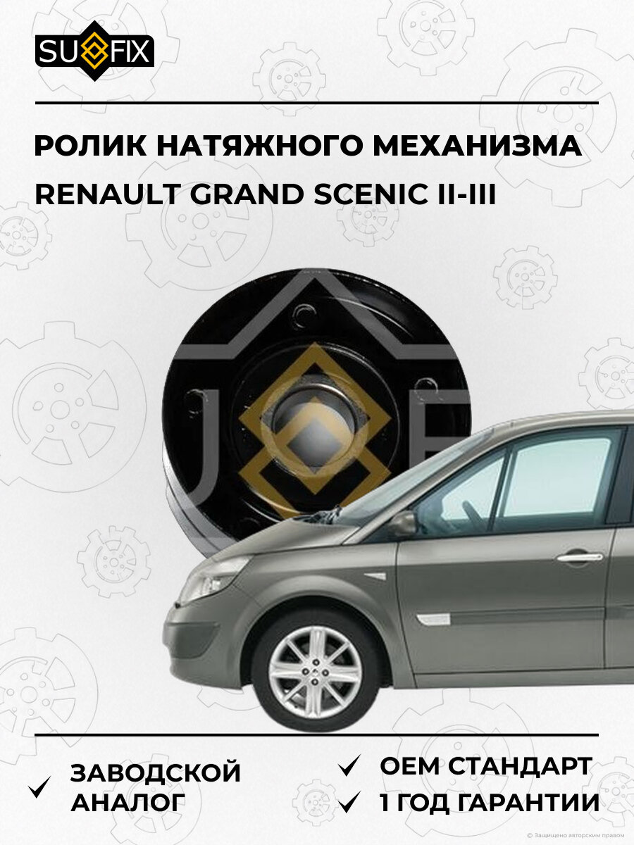 Ролик натяжного механизма приводной SUFIX FP2640 Рено Гранд Сценик Renault Grand Scenic II-III с 2004