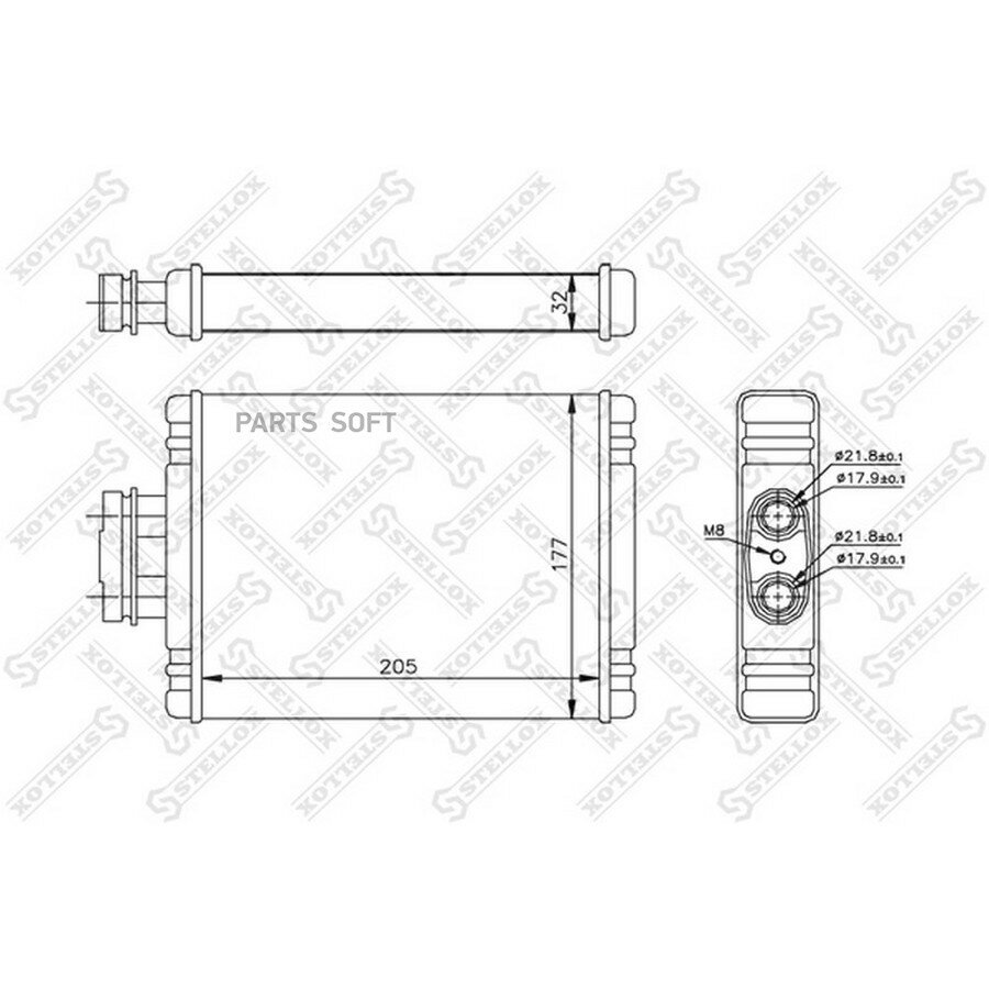 STELLOX 1035114SX Радиатор печки VW Polo all 02>