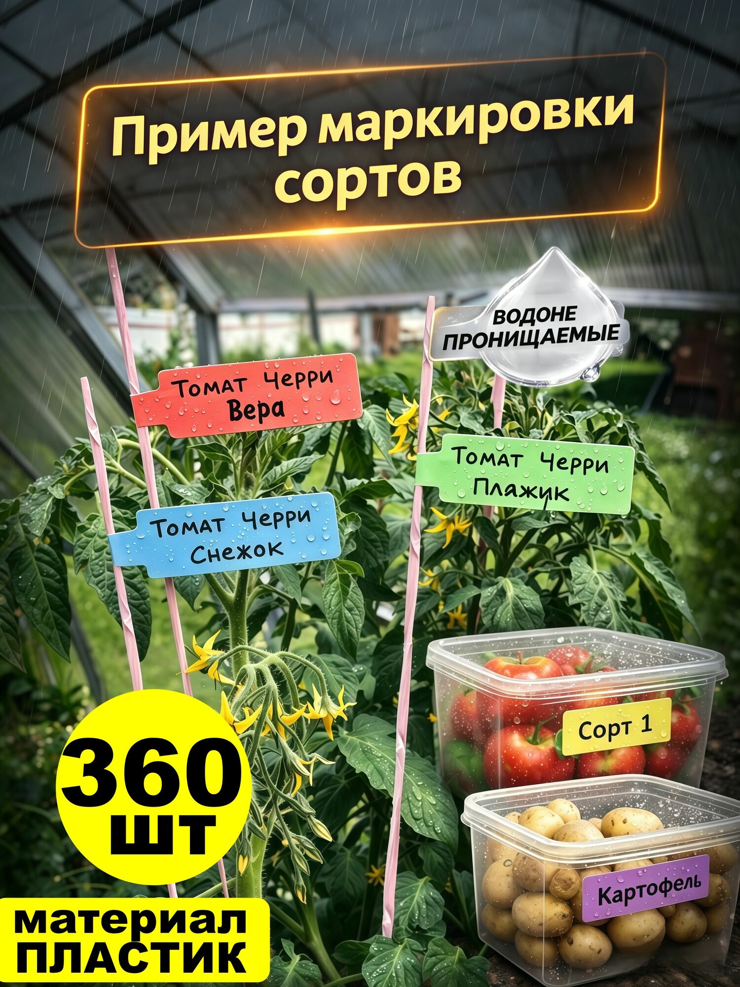Табличка садовая 8.4 см x 2.6 см 360 шт