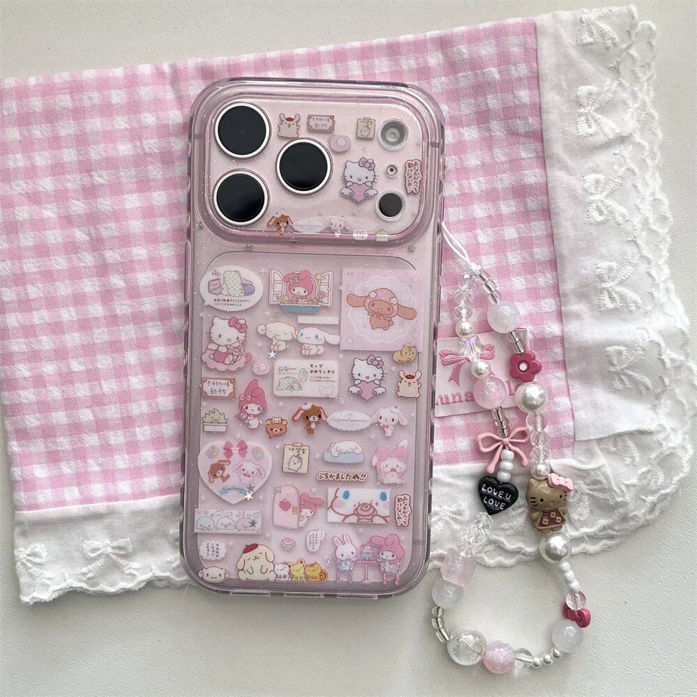 Милый чехол для телефона с кроликом и цепочкой Kawaii Dessert Bunny для JH168-2, For-iPhone17ProMax