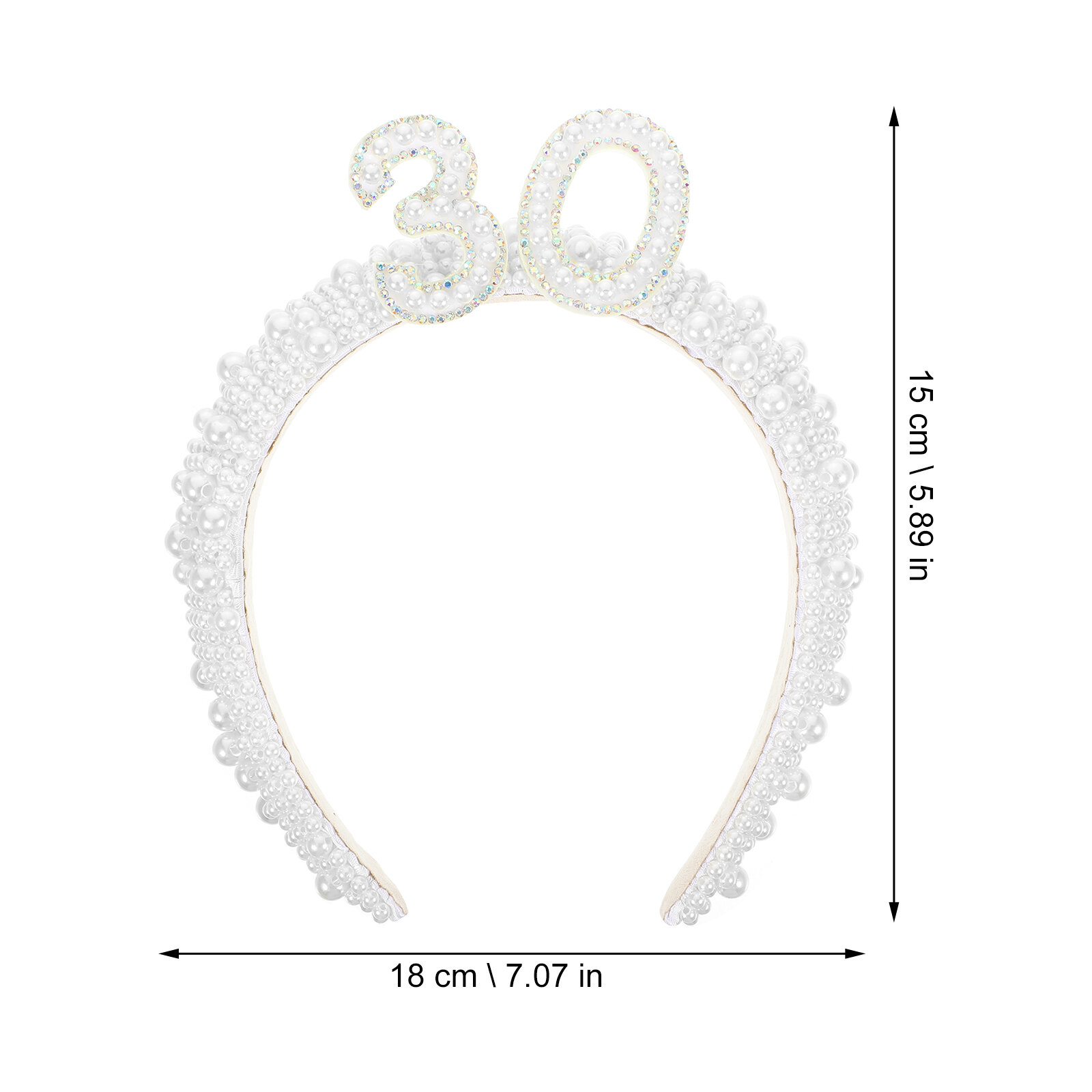Ободок Для Волос С Имитацией Жемчуга Белый 18.00X15.00X4.00Cm