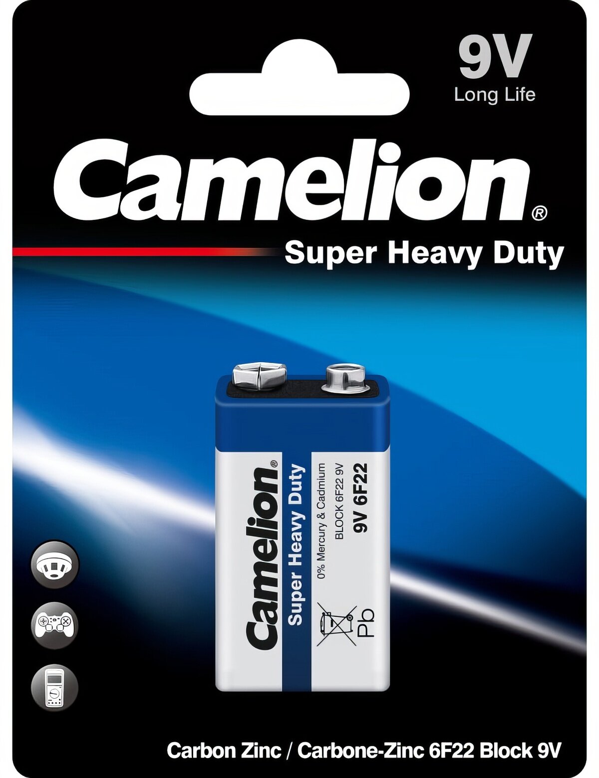Батарейка Крона 6F22 Blue 9В 1шт Camelion 3218