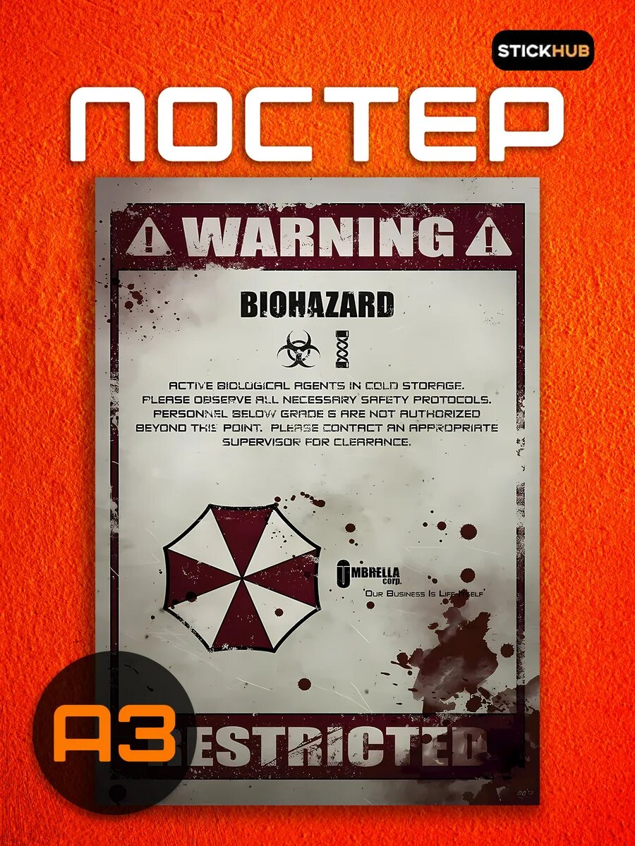 Постеры на стену интерьерные Resident Evil