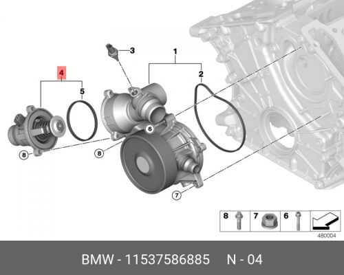 Термостат BMW 11537586885 Для Bmw E60 / F10 4.0-4.8 03 >