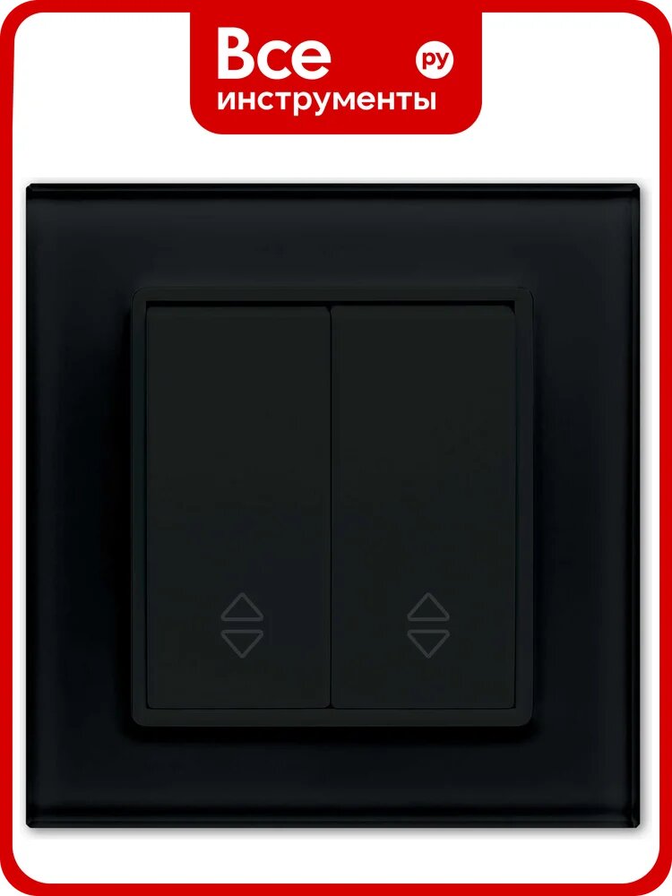 Переключатель проходной двухклавишный Metronex Electric Exclusive Black FVK050114CHR
