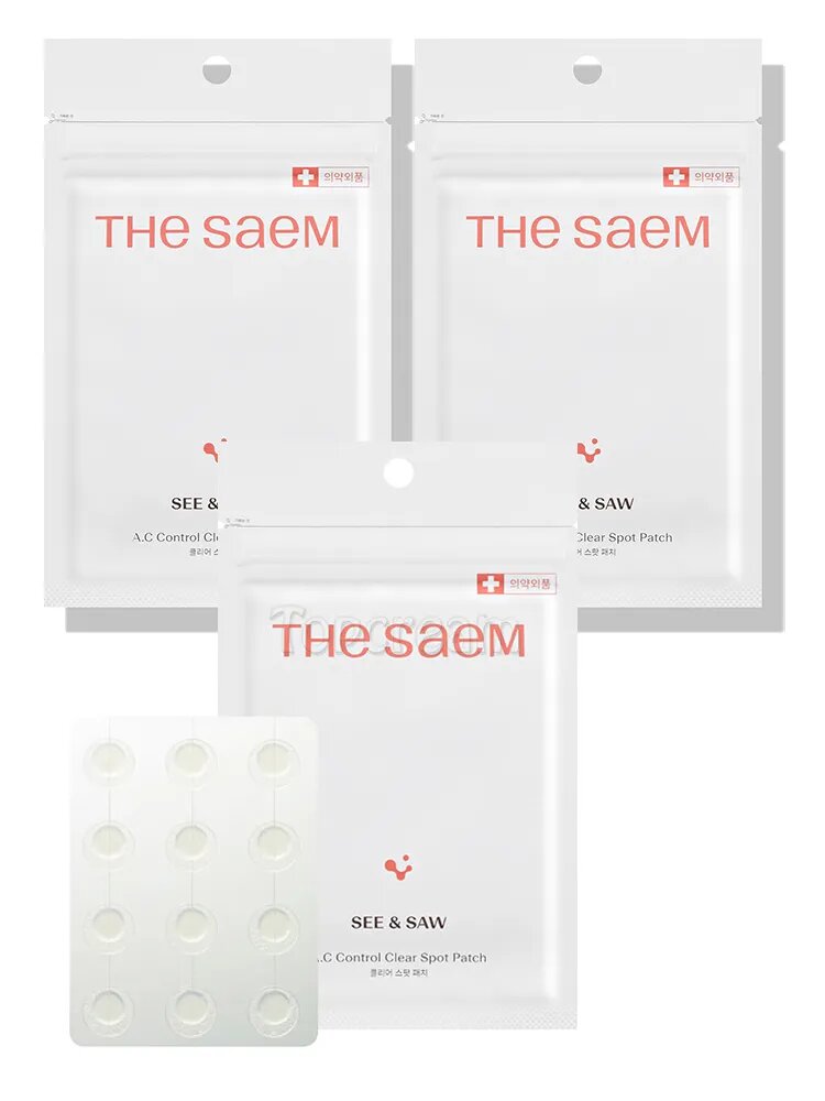 The Saem Патчи для борьбы с акне, 3 упаковки See & Saw A.C Control Clear Spot Patch