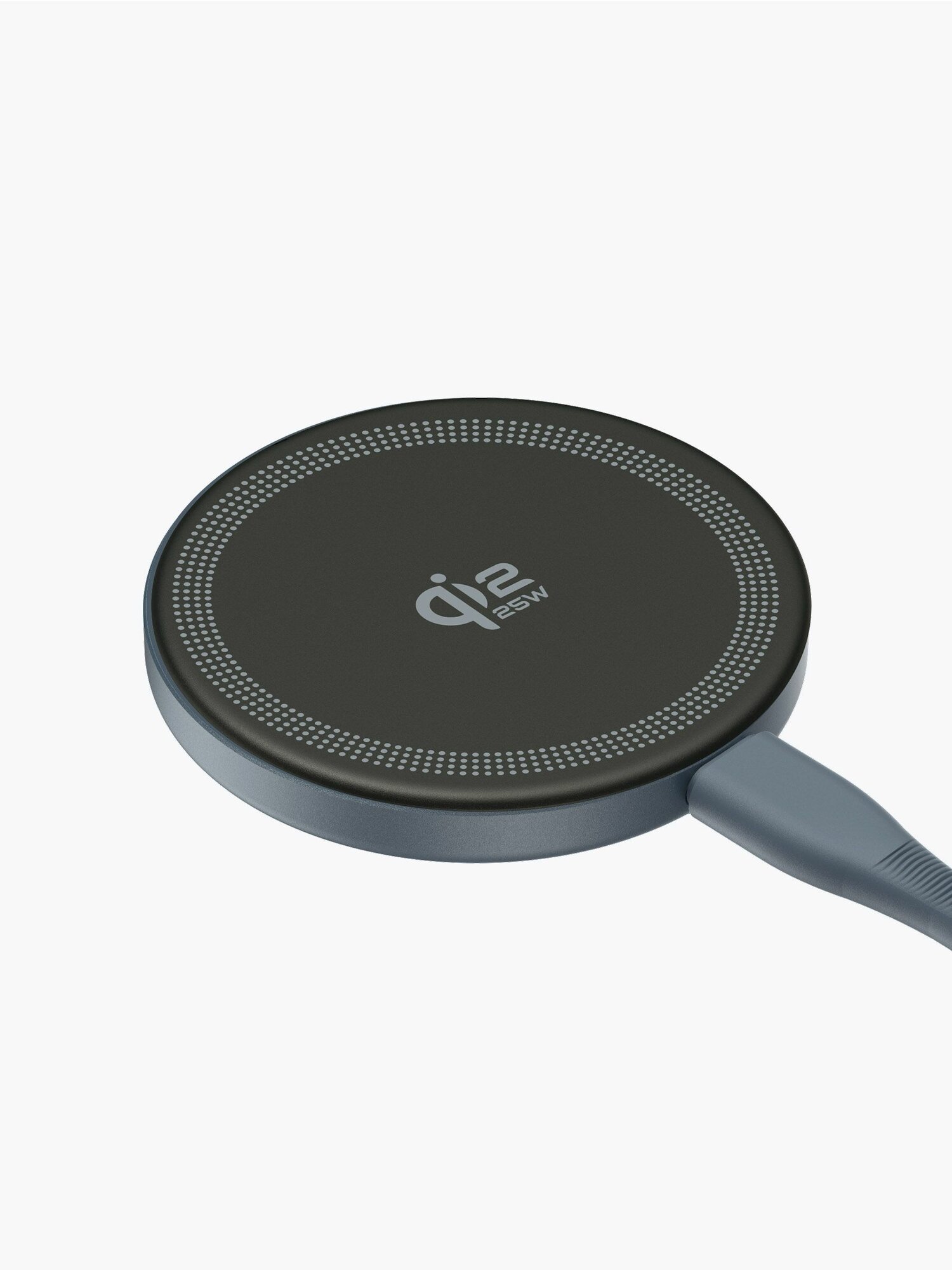 Беспроводное зарядное устройство MagSafe, Qi2 25W, быстрая зарядка 25Вт для телефона, USB-C, серый, Deppa, 23179