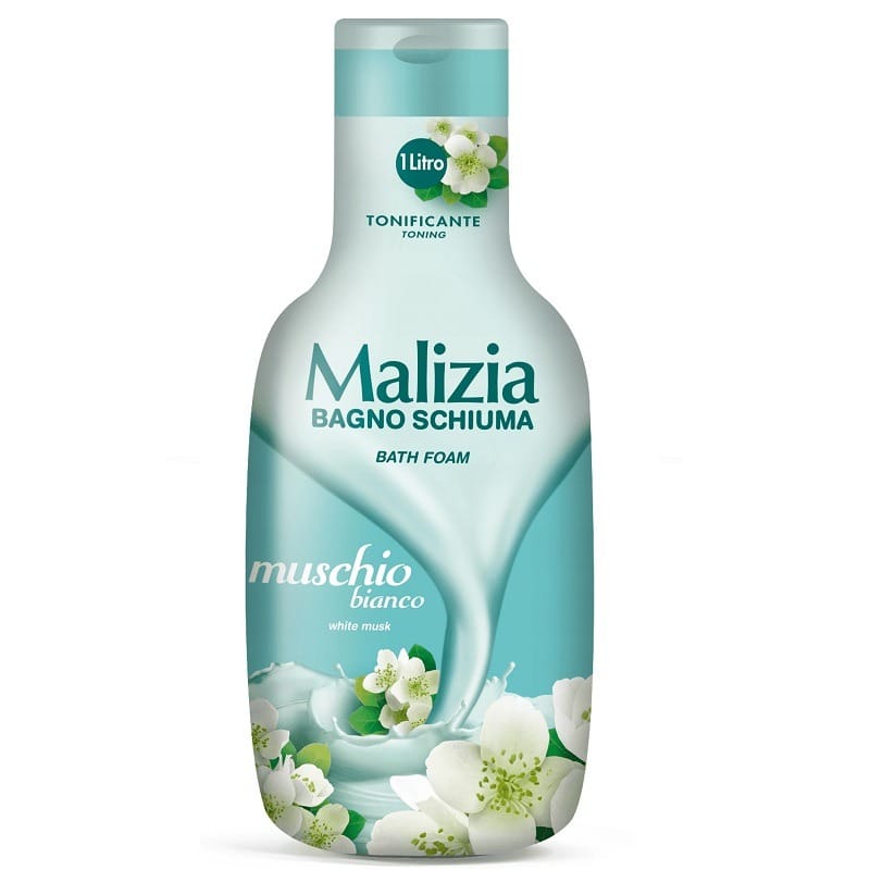 Средство для душа Malizia Bath Foam, белый мускус, 1000 мл