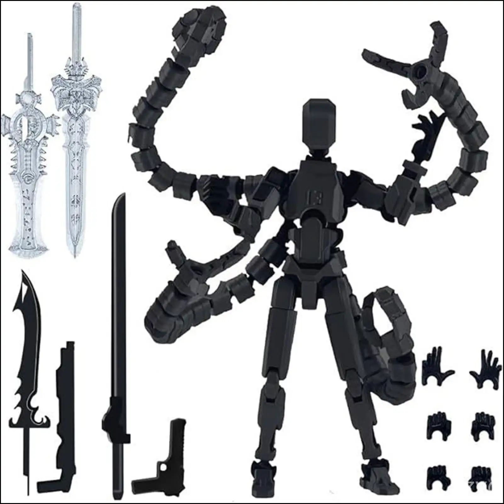 Фигурка Titan 13 Air Bound, многосуставная, подвижная, 3D печать, шарнирный робот Lucky 13, Черный ,1 шт. Zhuangxia