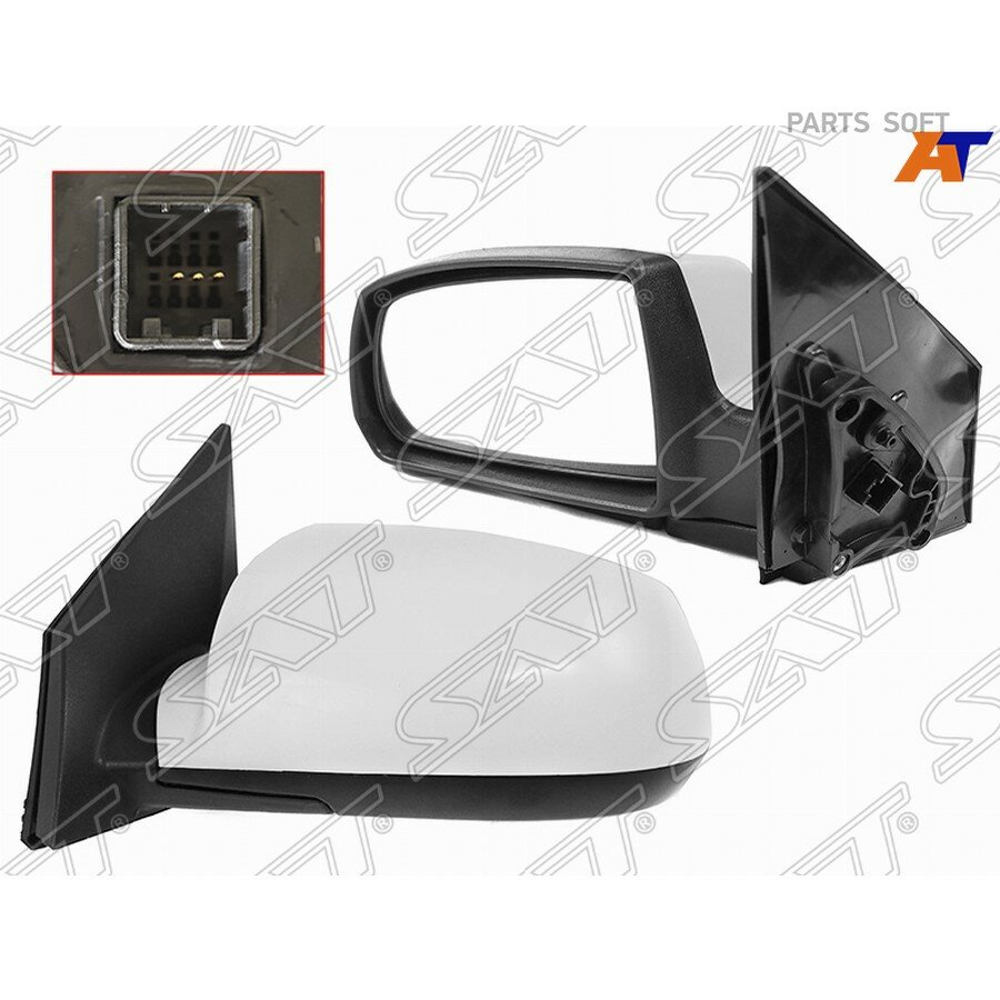 Зеркало Kia Rio 05-09 (Слева/ Обогрев/ Регулировка/ 5 контактов) от официального дистрибьютора, SAT, артикул STKA469402