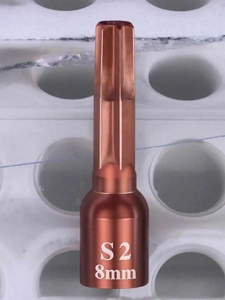 Пневматическая головка 8 мм, сверхмагнитная, сталь S2, бронзовая, 1 шт.