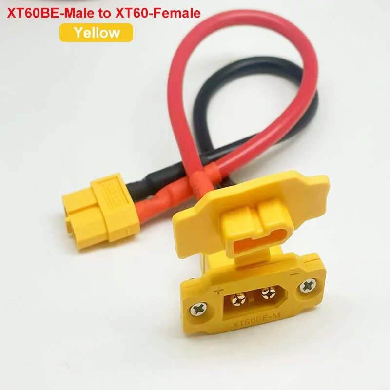 Кабель XT60BE-M to XT60-F, желтый, 0.3 м
