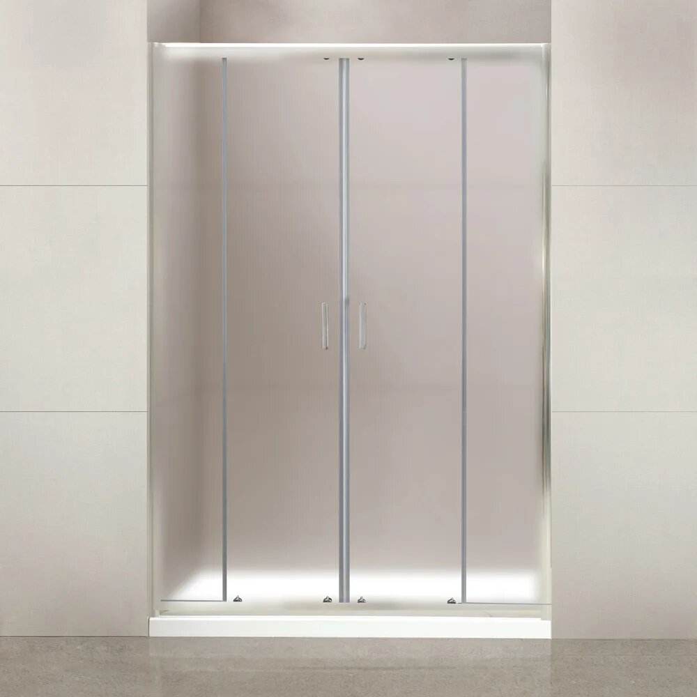 Душевая дверь в нишу BelBagno Формат (Uno) 195 BF 2 170 P Cr стеклянная, раздвижная, одностворчатая, 170 см, текстурная, профиль хром, глянцевый, алюминиевый, душевое ограждение