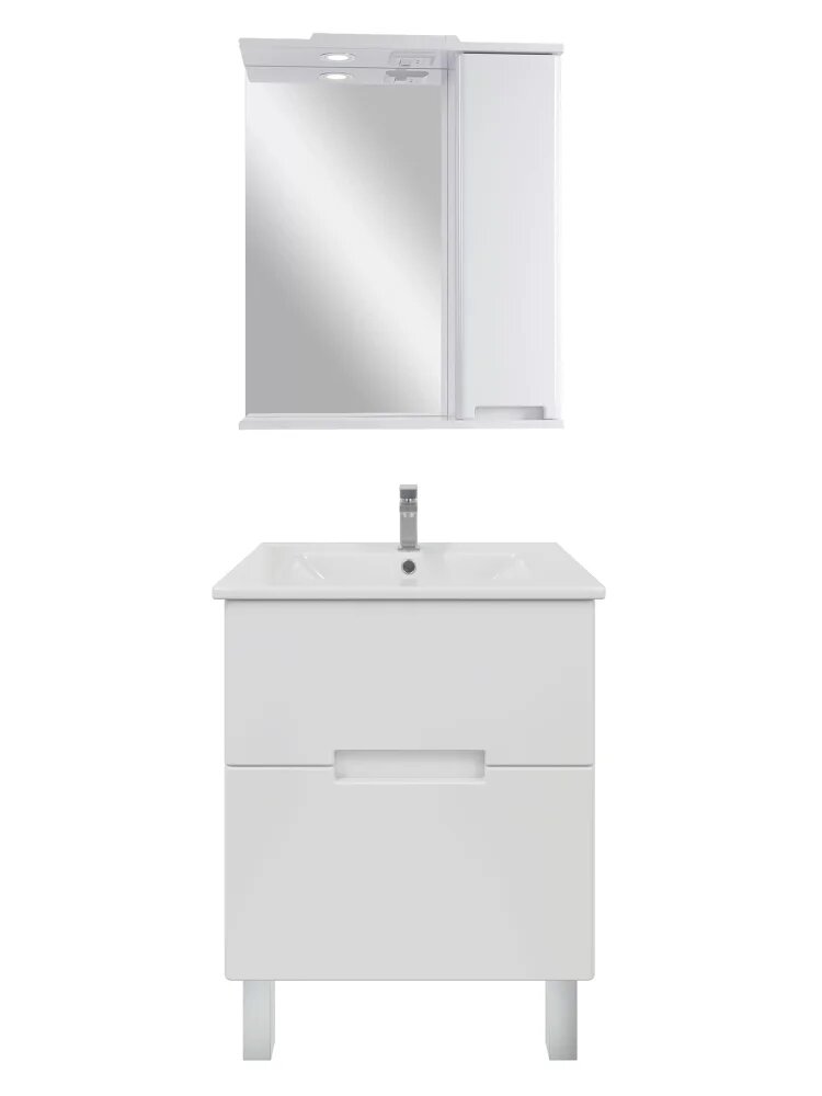 Мебель для ванной комнаты SanStar Ориана 60 напольная, раковина Sanita luxe Quadro 60