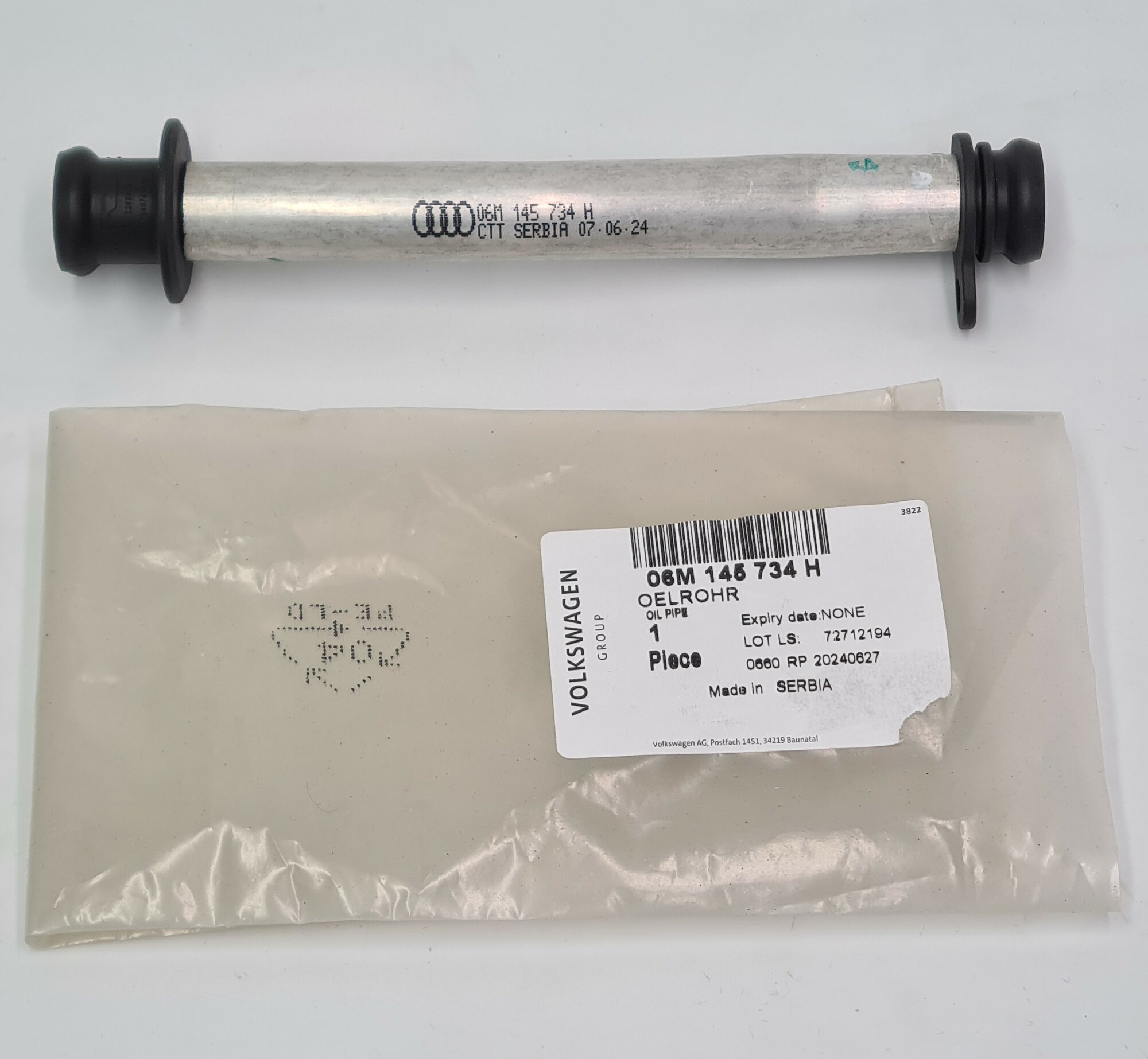 Масляная трубка VAG 06M145734H ( 06M 145 734 H ) для AUDI, SEAT, SKODA, VOLKSWAGEN