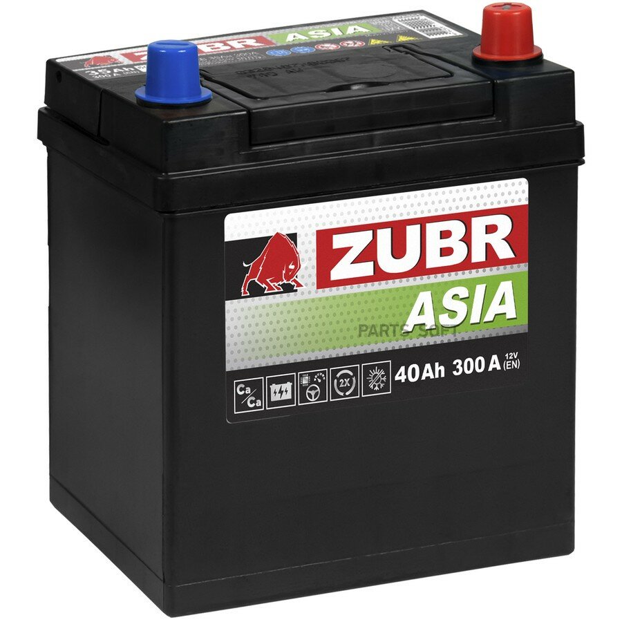 Аккумуляторная батарея! Premium 40Ah 350A JIS +справа 187x127x225\ от официального дистрибьютора, ZUBR AKB, артикул ZPA400
