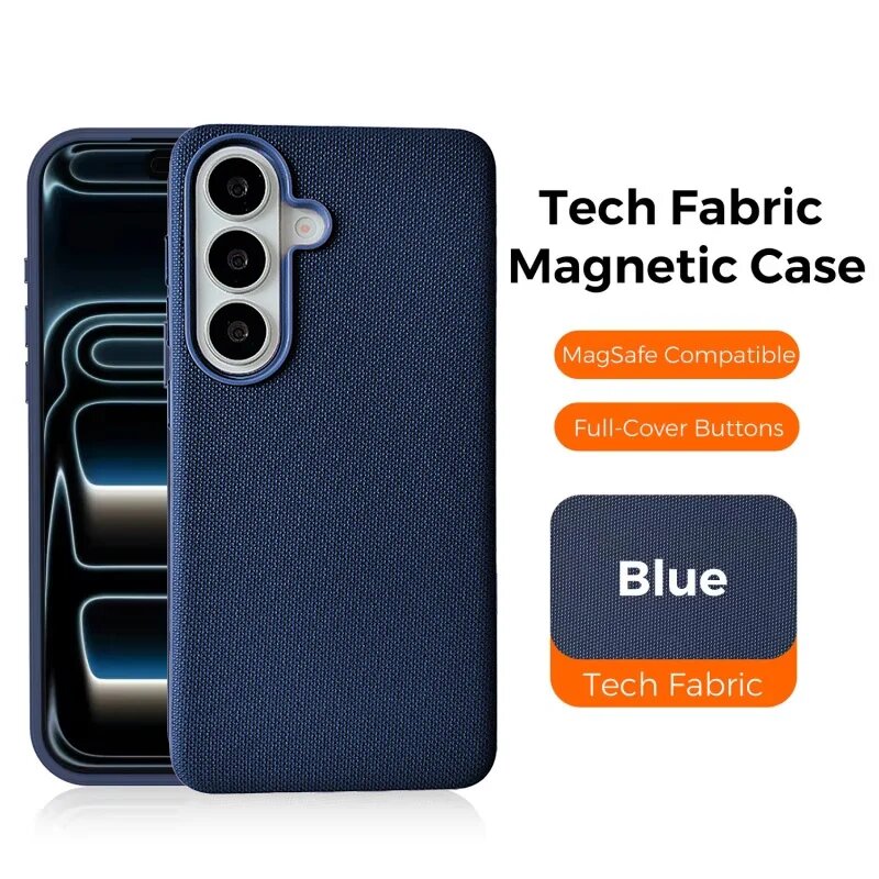 Роскошный Магнитный Тканевый Чехол Для Samsung Galaxy S Series - Galaxy S24+, Синий, Синий, Blue