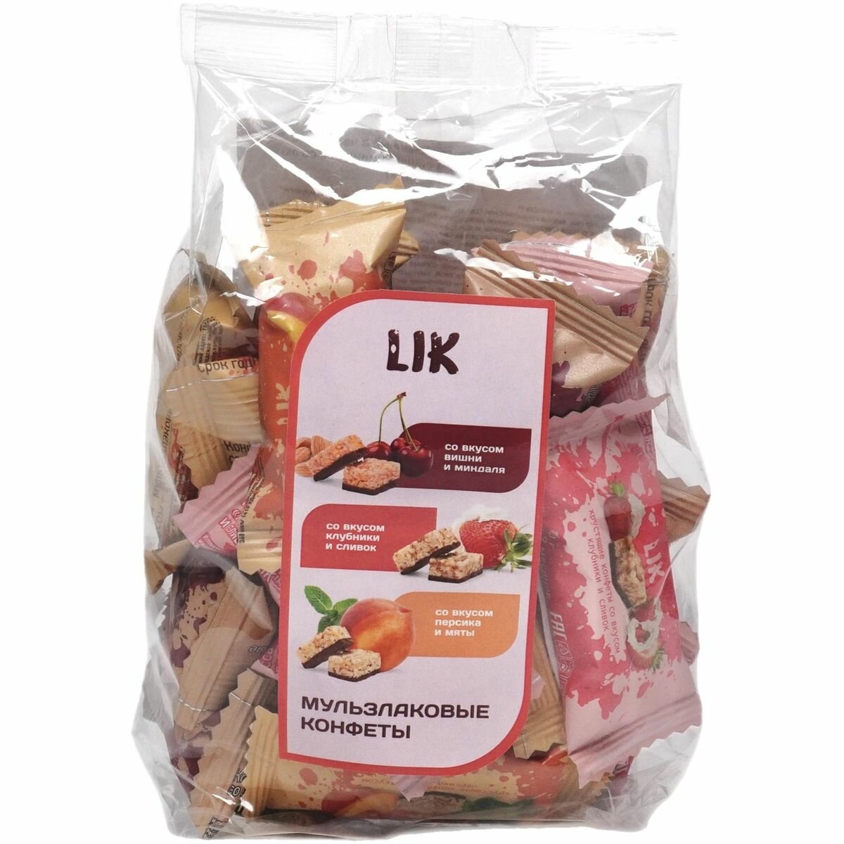 Конфеты мультизлаковые LIK в глазури ассорти 250г (2361821), 6шт.