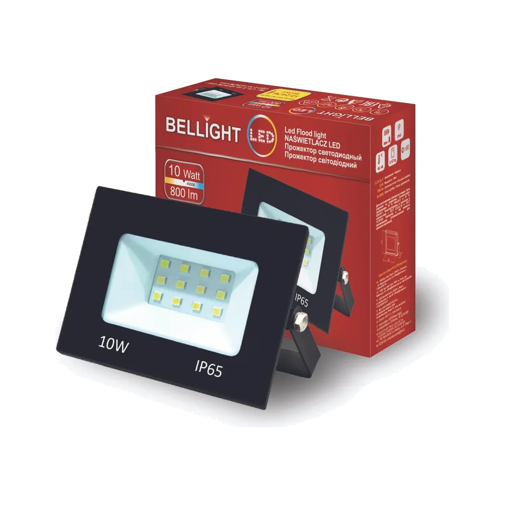 Светодиодный прожектор BELLIGHT BL-LFL-2-10-12/24/36 slim/СДО, 4500К, 800 Lm, IP65 71712110
