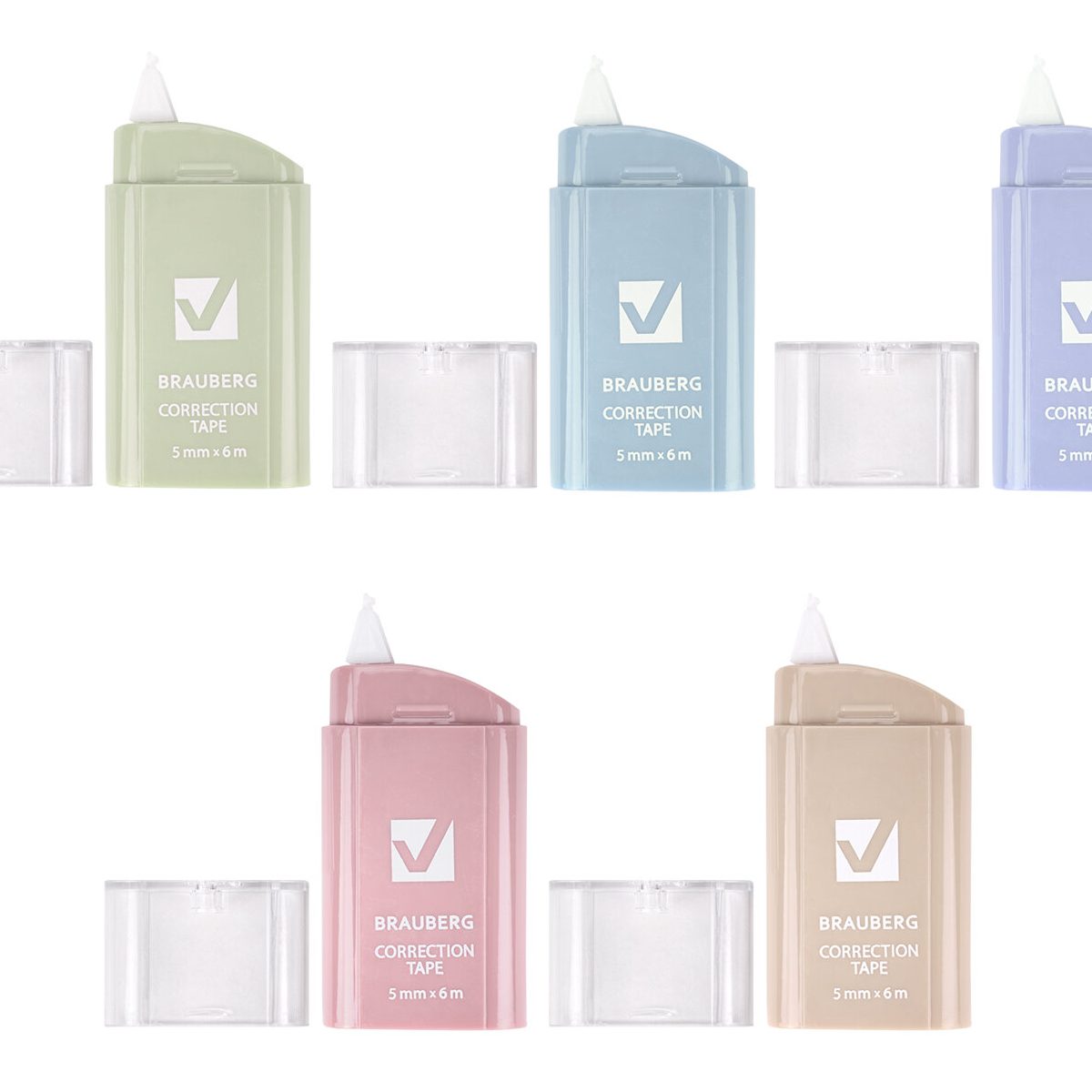 Корректирующая лента Brauberg Compact Pastel, 5мм х 6м, блистер (272495), 1шт.
