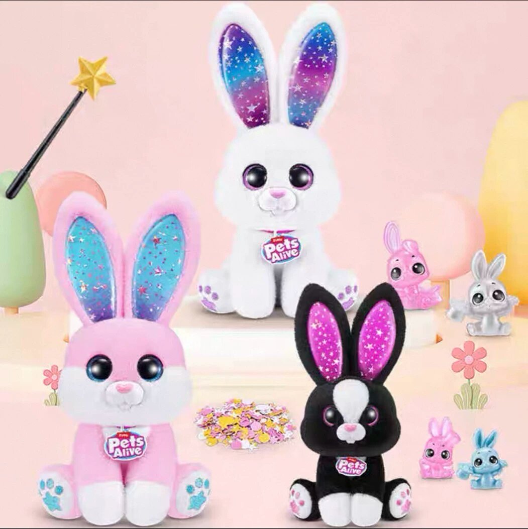 ZURU Pet Poopsie Bunny Случайная плюшевая игрушка кролик с батарейкой сюрприз какашка и аксессуары