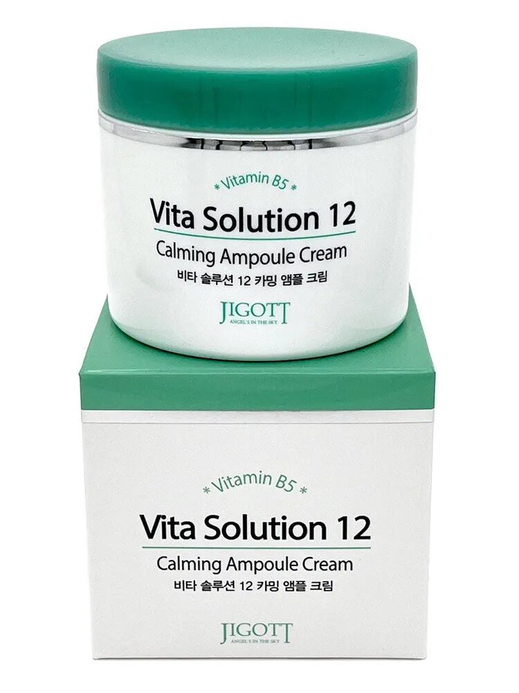Jigott Крем для лица ампульный с витамином B5, Корея, Vita Solution 12 Calming Ampoule Cream, 100 мл