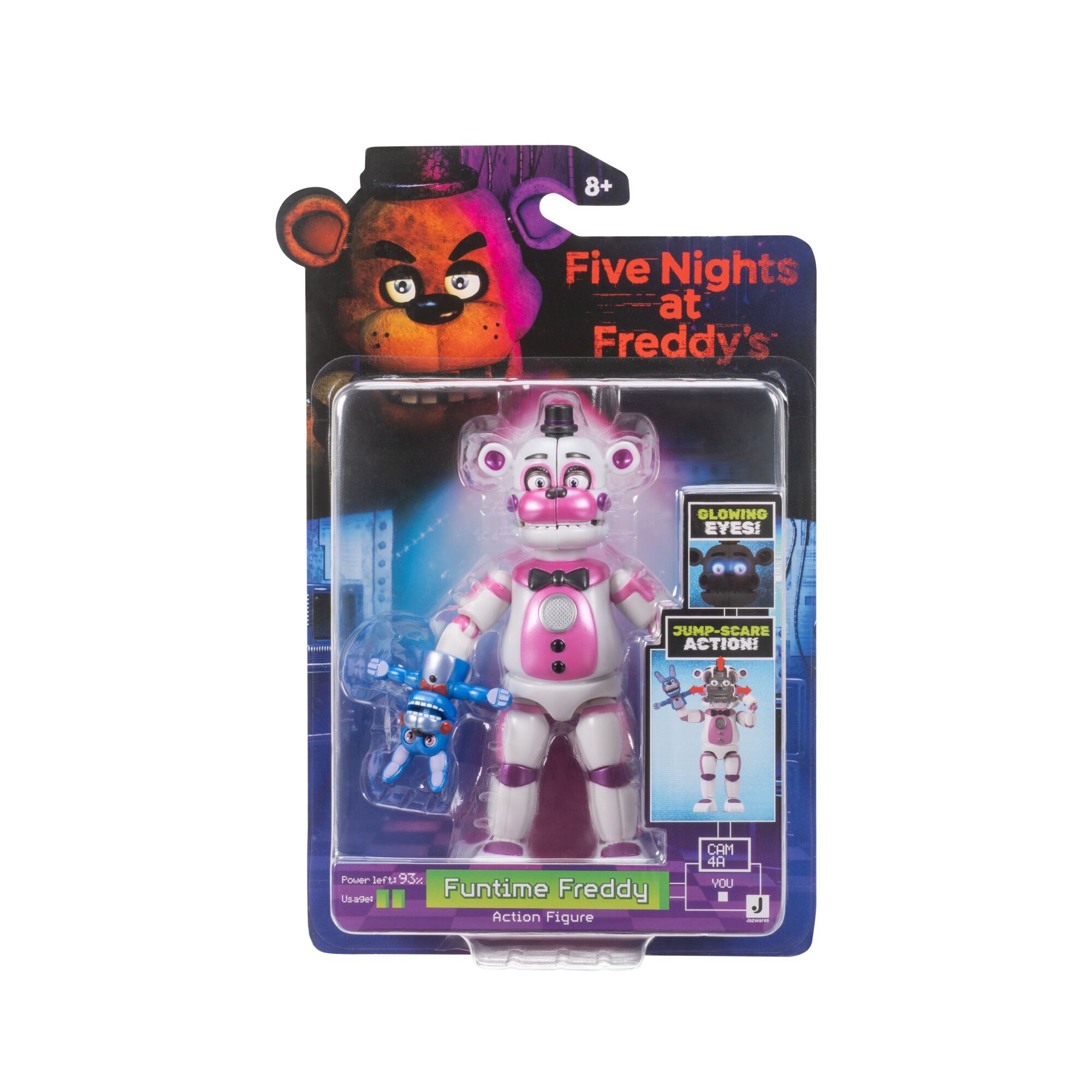 Фигурка Jazwares Five Nights at Freddy's Фантайм Фредди (Funtime Freddy) с Бон-Боном, 13 см (5"), шарнирная со светящимися глазами и скримером