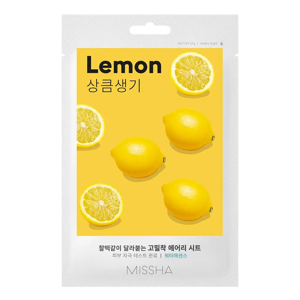 MISSHA Airy Fit Маска для лица освежающая с экстрактом лимона для тусклой кожи 19 г 1 шт