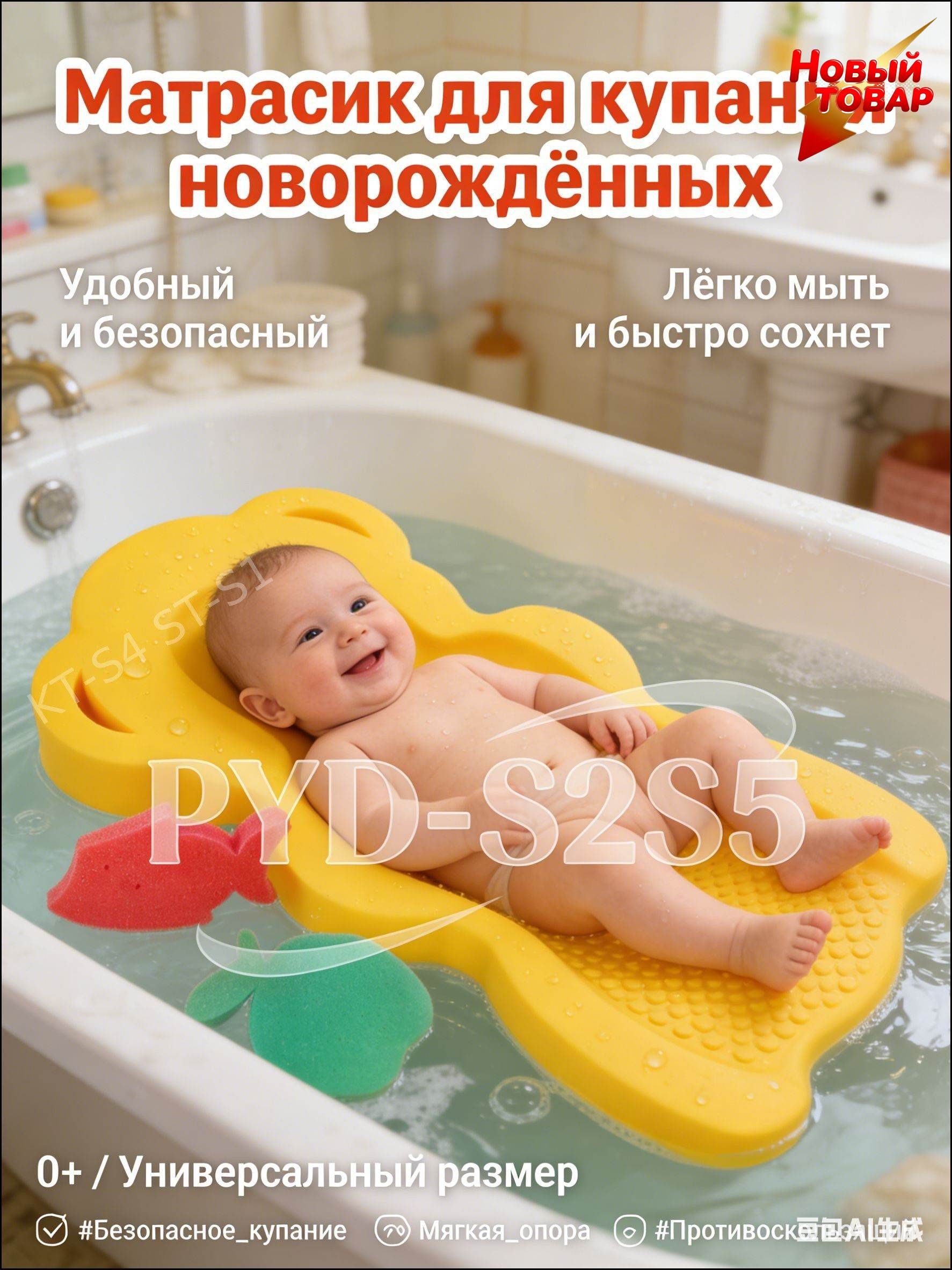 Детский матрасик для купания новорожденных